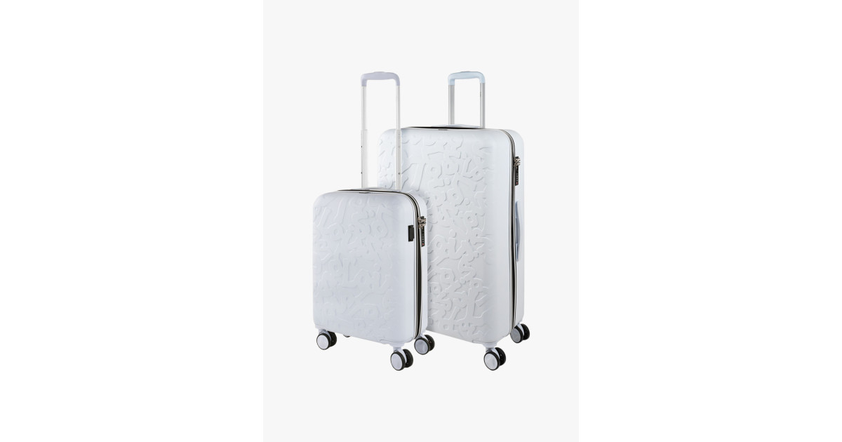 Maletas Cabina y Grande rígida con ruedas Trolley blanco