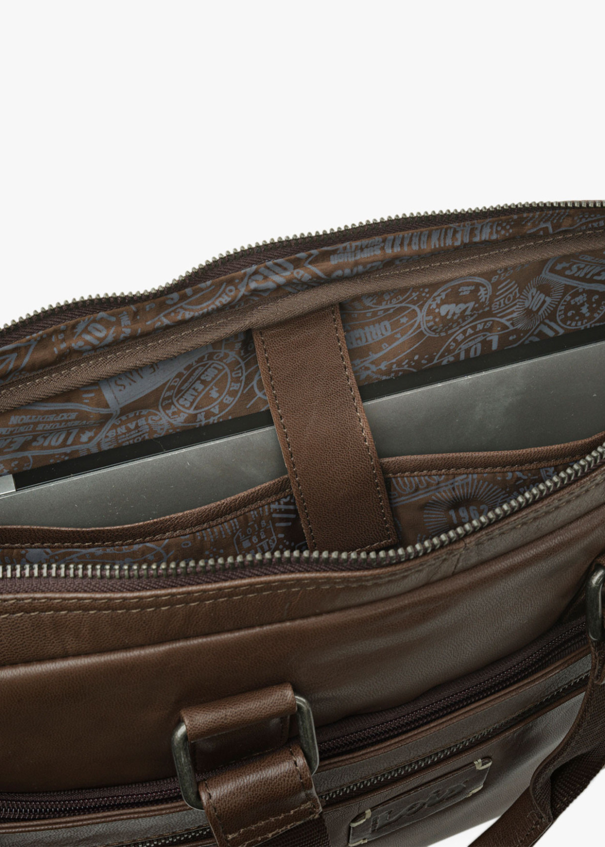 Maletin portadocumentos para portatil 15,6 pulgadas marrón oscuro